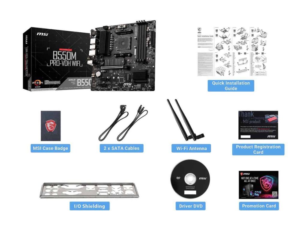 MSI PRO B550M PRO-VDH WIFI AM4 AMD B550 SATA 6Gb/s Micro ATX AMD ...