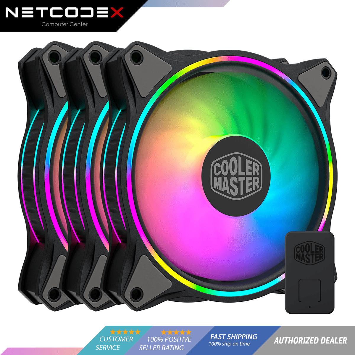 Buy Cooler Master MasterFan 3 in 1 (3 pack) MF120 Halo Duo-Ring ...