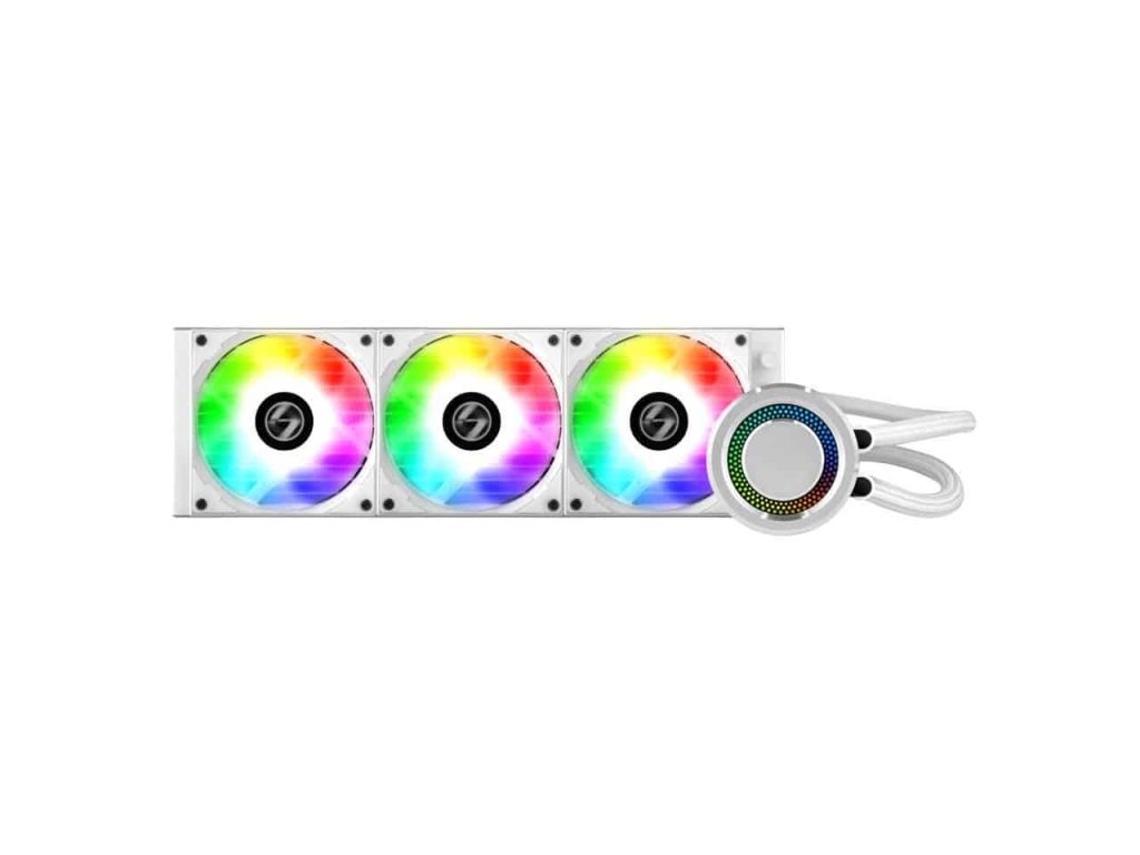 LIAN LI GALAHAD AIO 360 RGB WHITE, Triple 120mm Addressable RGB Fans ...