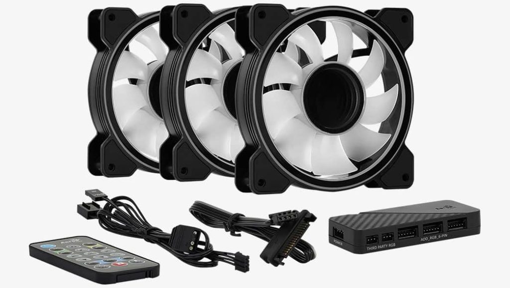 Aerocool Mirage 12 Pro ARGB 120mm Triple Fan Kit with RGB Hub 3pack 3 ...