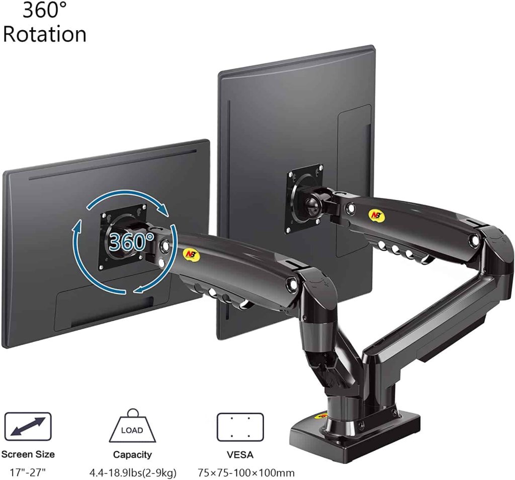 **ORIGINAL** NB North Bayou F160 Dual Monitor Desk Mount Stand Full ...
