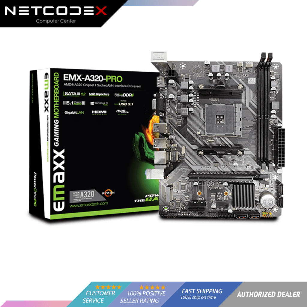 Netcodex.ph: Emaxx A320M AM4 AMD Motherboard SATA 3, M.2 VGA HDMI - EMX ...
