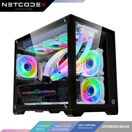 INPLAY Seaview Palace Mini, mATX, ITX Gaming Case Tempered Glass PC ...