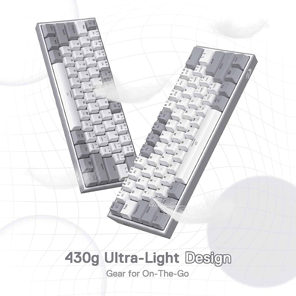 Redragon K617 Fizz 60% Wired RGB Gaming Keyboard, 61 Keys Compact ...