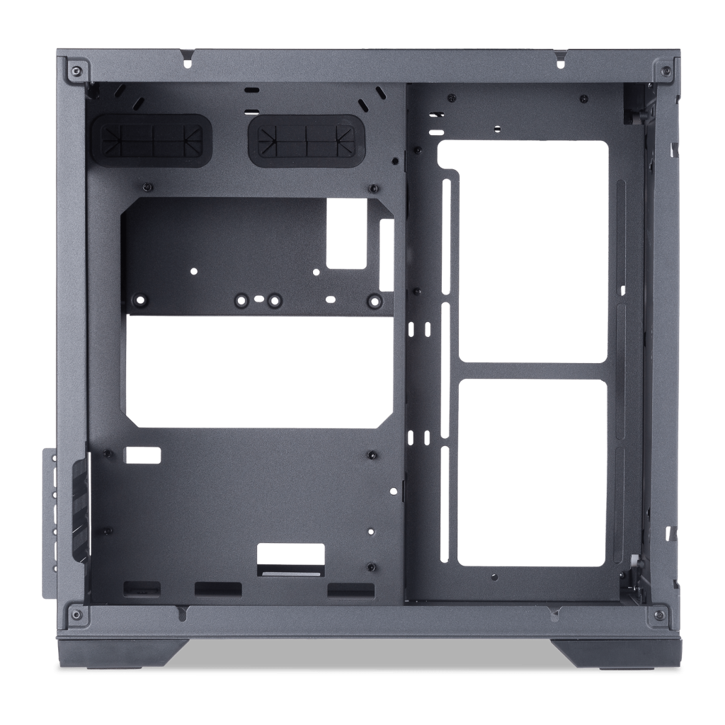 Tecware VXM TG (Tempered Glass) mATX Dual Chamber Black Desktop Case ...