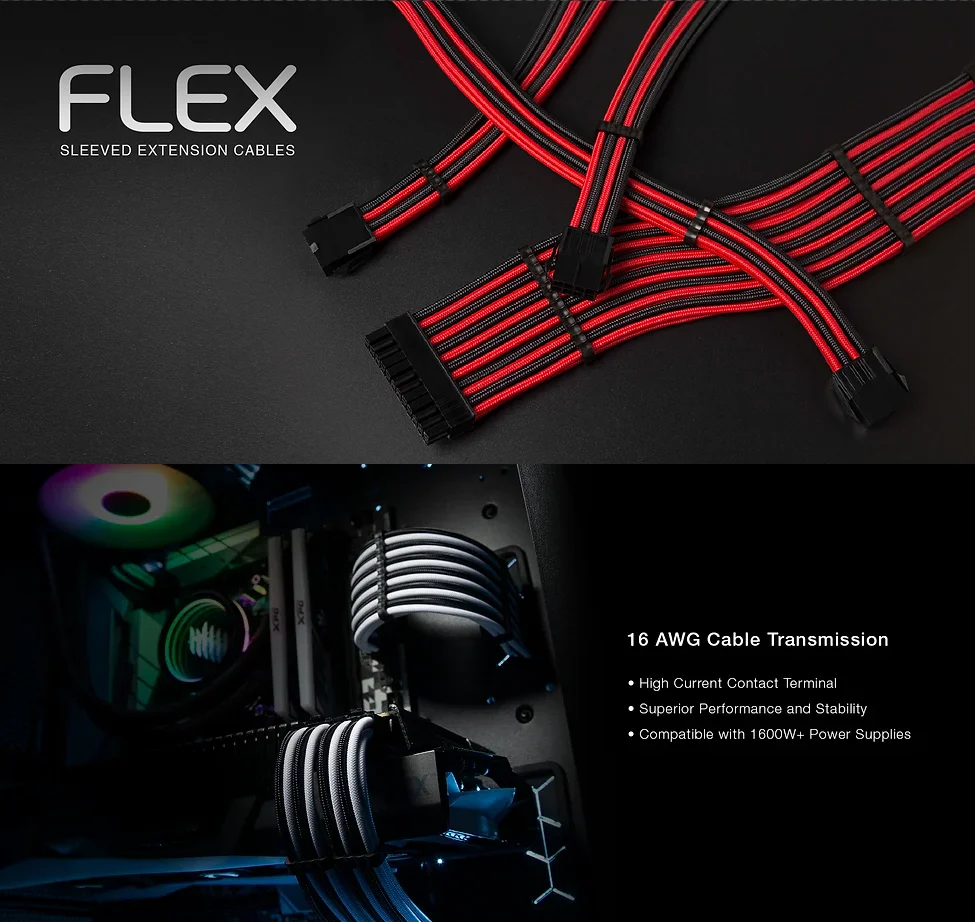 Netcodex.ph: Tecware Flex Sleeved Extension Cable - White