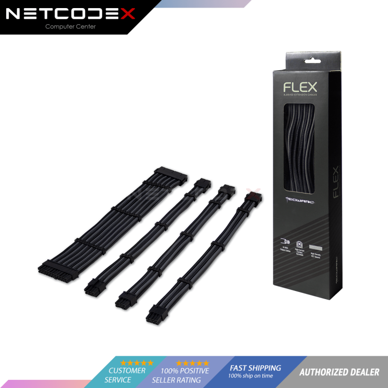 Tecware Flex Sleeved Extension Cable - Black/Gray