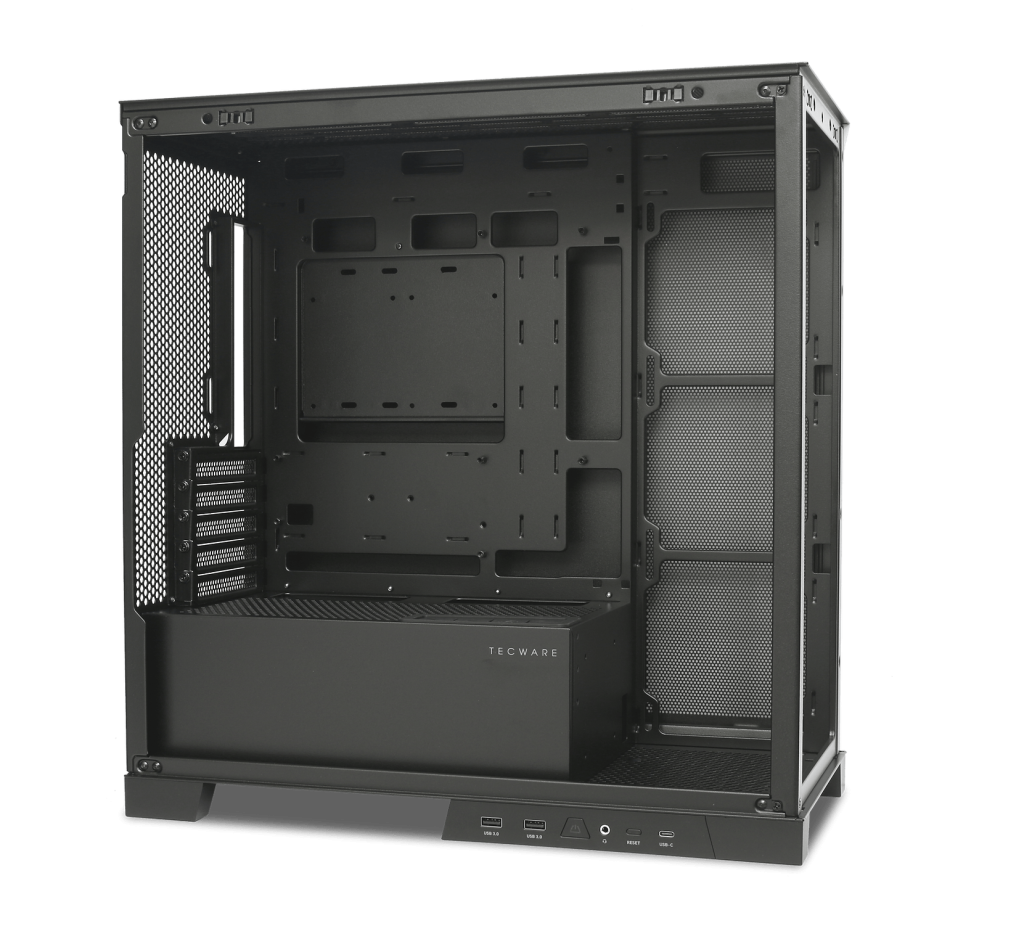 Tecware VX90M TG Dual Chamber USB-C Micro ATX Black Desktop Case