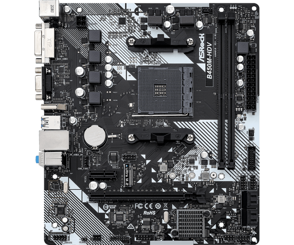 Netcodex.ph: Asrock B450M-HDV R4.0 B450 AMD AM4 mATX HDMI DVI-D VGA m.2 ...