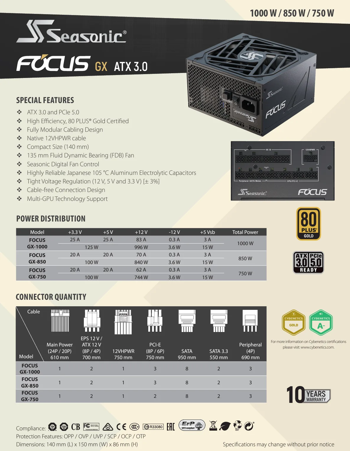Netcodex.ph: Seasonic Focus V3 GX-850 850W 80+ Gold ATX 3.0 & PCIe 5.0 Ready Full-Modular Power ...