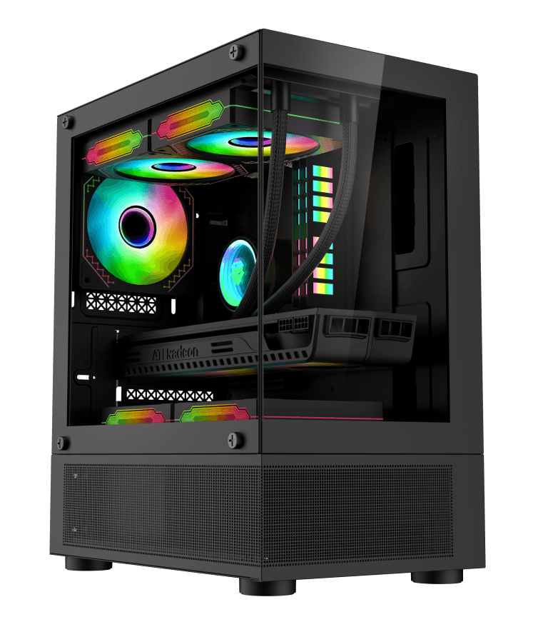 Netcodex.ph: Coolman Reyna Black M-ATX/ITX PC Case with 3 Pre-Installed ...