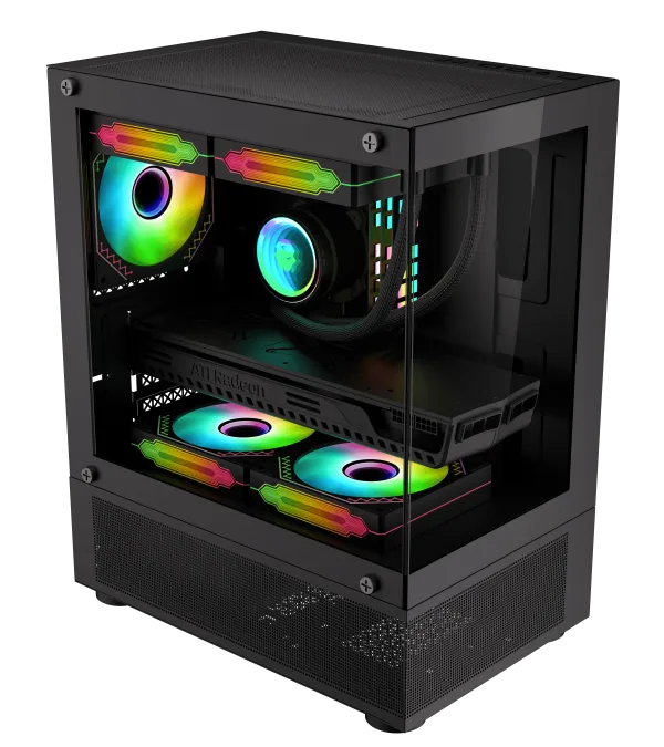 Netcodex.ph: Coolman Reyna Black M-ATX/ITX PC Case with 3 Pre-Installed ...