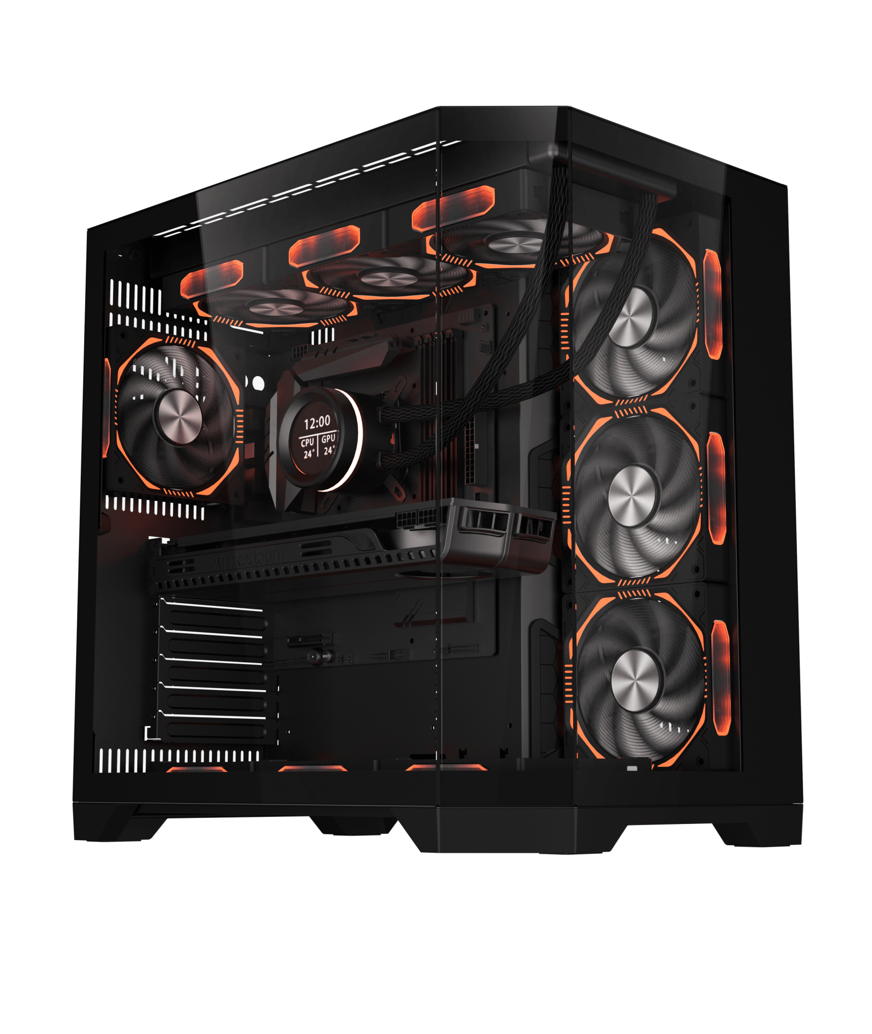 Coolman Spectra Luxe ATX Black PC Case with 3-Sided HD Glass Panels