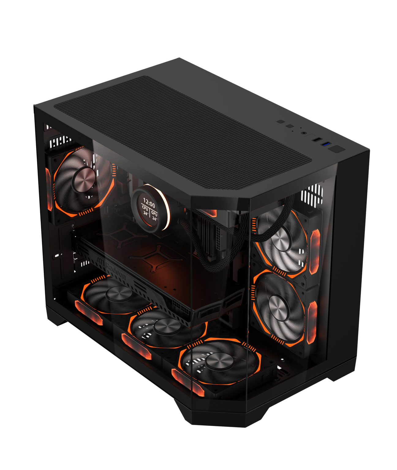 Coolman Spectra Micro-ATX Black PC Case with 3-Sided HD Glass Panels