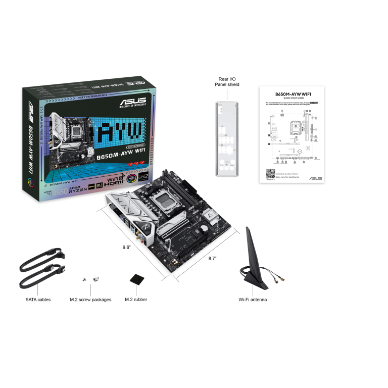 Netcodex.ph: ASUS B650M-AYW WiFi AM5 Micro-ATX Motherboard with AMD B650 Chipset, DDR5 8000+(OC ...