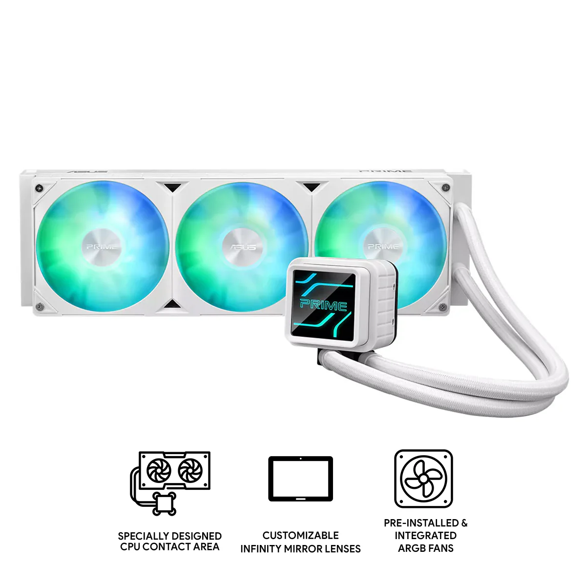 ASUS PRIME LC 360 ARGB White AIO Cooler Asetek ARGB - PRIME LC 360 ARGB ...