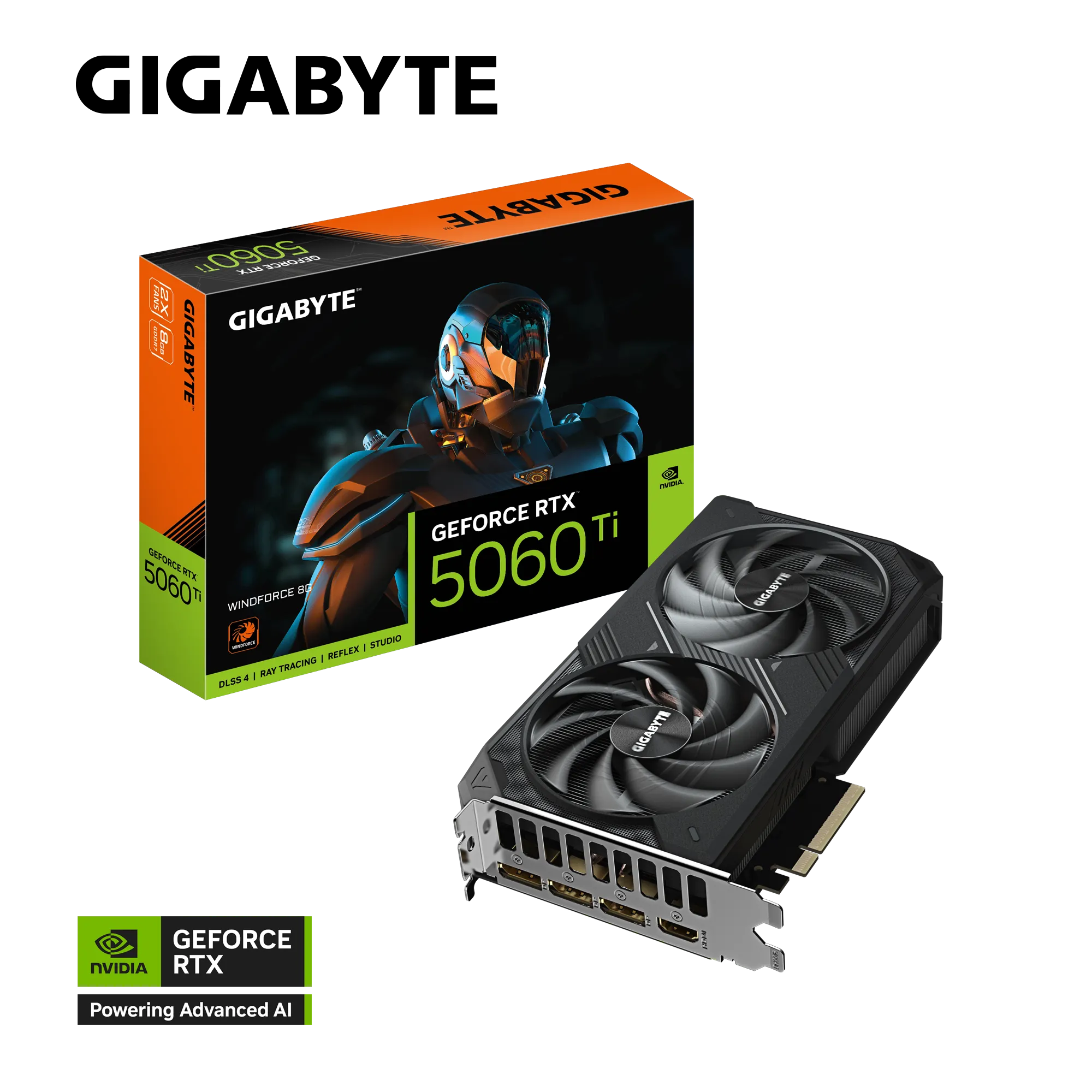 Gigabyte GeForce RTX 5060 Ti WINDFORCE 8GB GDDR7 Graphics Card - GV ...