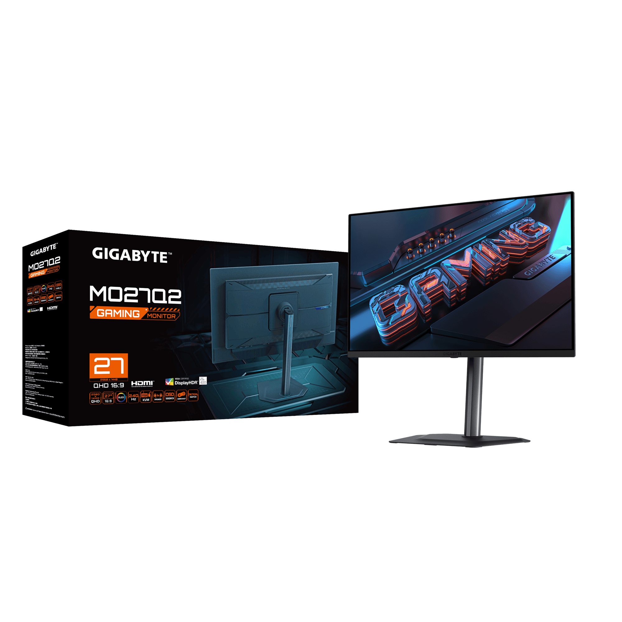 Gigabyte MO27Q2 Gaming Monitor 27 Inch QD-OLED QHD 2560x1440 240Hz ...