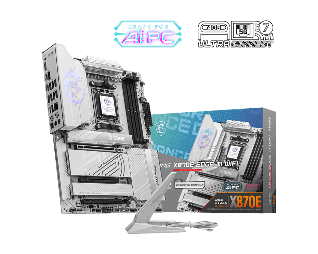 Netcodex.ph: MSI MPG X870E EDGE TI WIFI Gaming Motherboard AMD X870E AM5 DDR5 8400+MT/s PCIe 5.0 ...