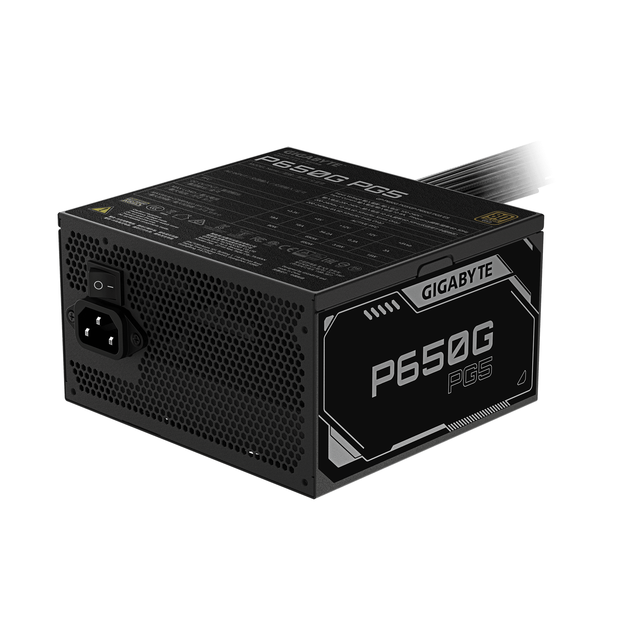 Netcodex.ph: GIGABYTE P650G PCIE 5.1 650W 80 PLUS Gold ATX 3.1 Power Supply - GP-P650G-PG5