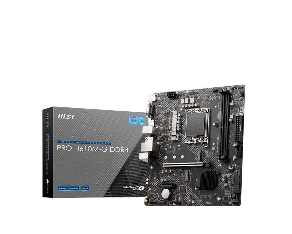 MSI PRO H610M-G DDR4 Motherboard Intel H610 LGA 1700 DDR4 64GB PCIe 4.0 ...