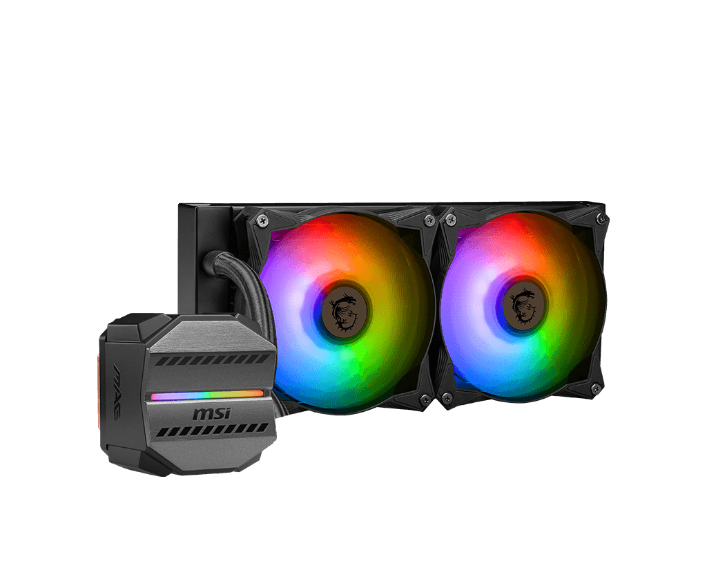 MSI MAG CORELIQUID M240 240mm Liquid Cooler with ARGB Lighting and Two ...
