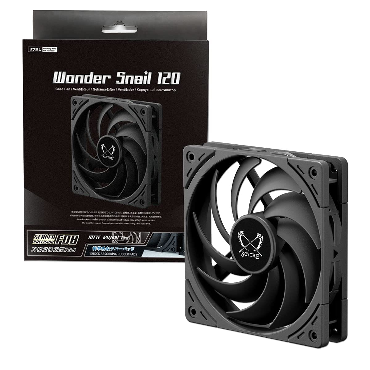 Scythe Wonder Snail PWM Chassis Fan 120mm 77.23 CFM 2400 RPM - WS1225FD24-P
