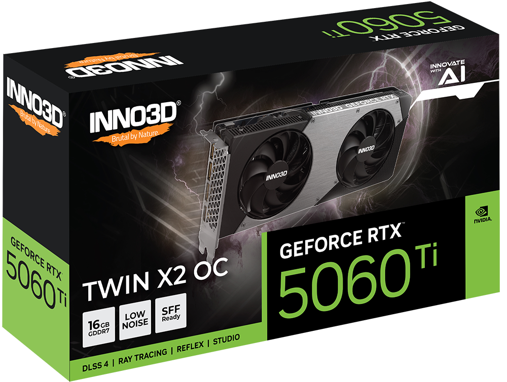 Netcodex.ph: INNO3D GeForce RTX 5060 Ti TWIN X2 OC 16GB GDDR7 Graphics Card - N506T2-16D7X-191073N