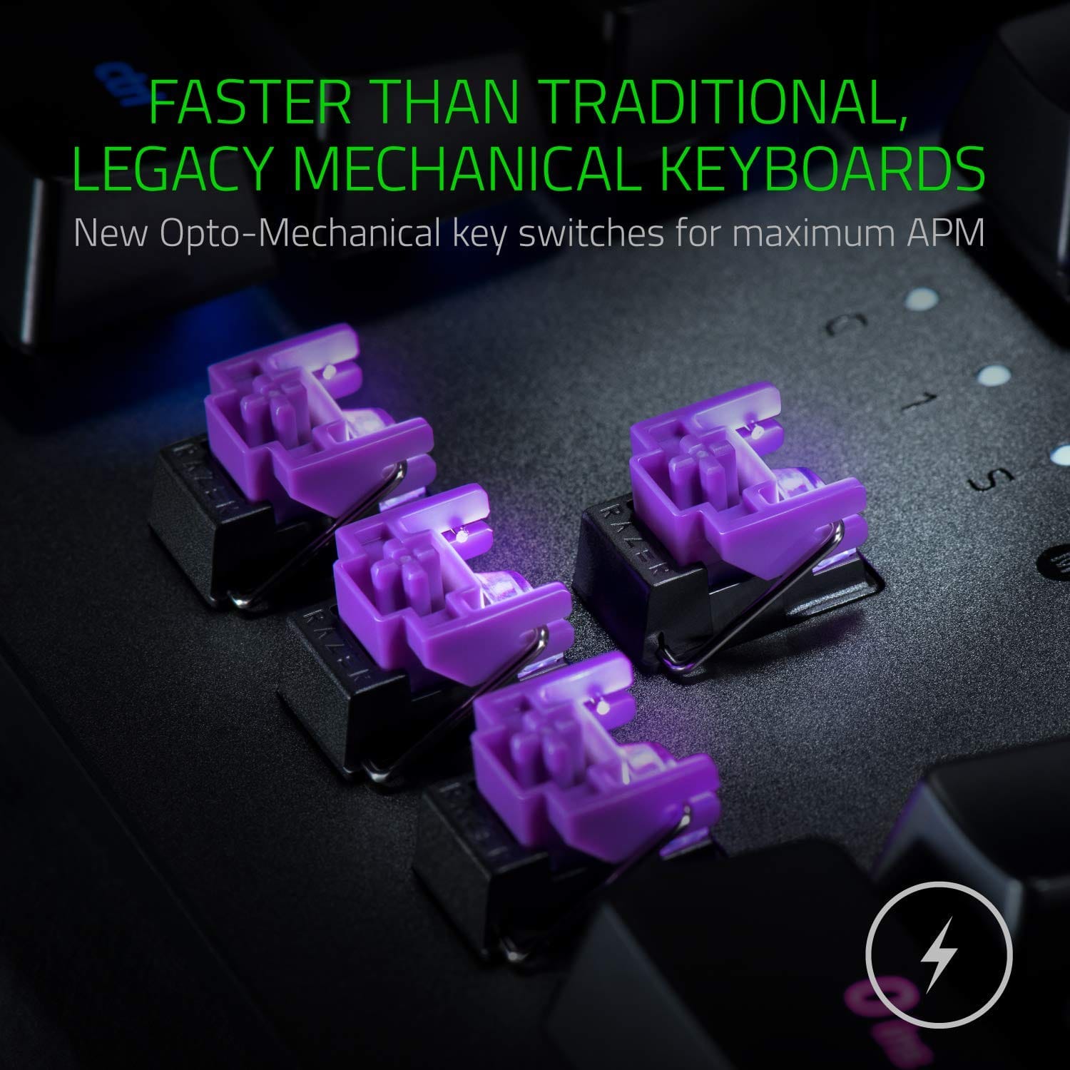 Razer Huntsman Elite Opto-Mechanical Gaming Keyboard Purple Switches ...
