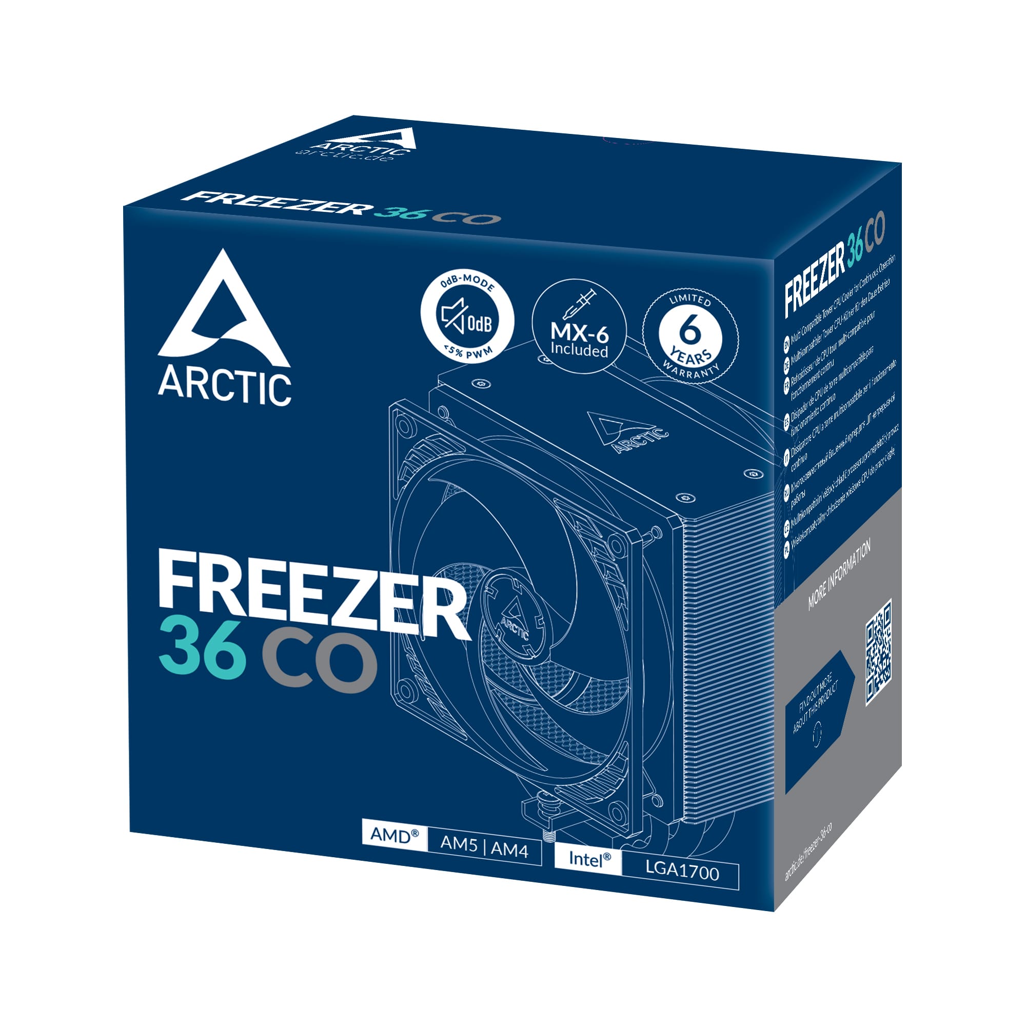 Arctic Freezer 36 CO Tower CPU Cooler LGA1851 LGA1700 AM5 AM4 with MX-6 ...