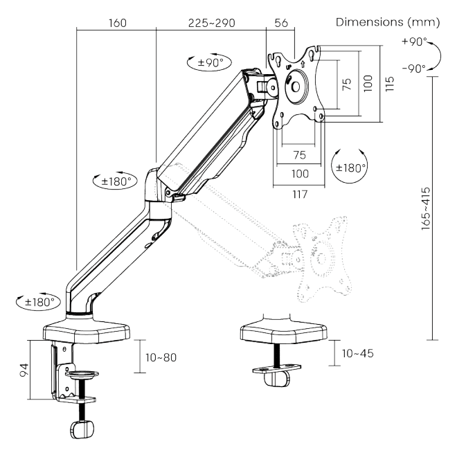 Netcodex.ph: Brateck LDT46 Single Spring-Assisted Mechanical Monitor ...