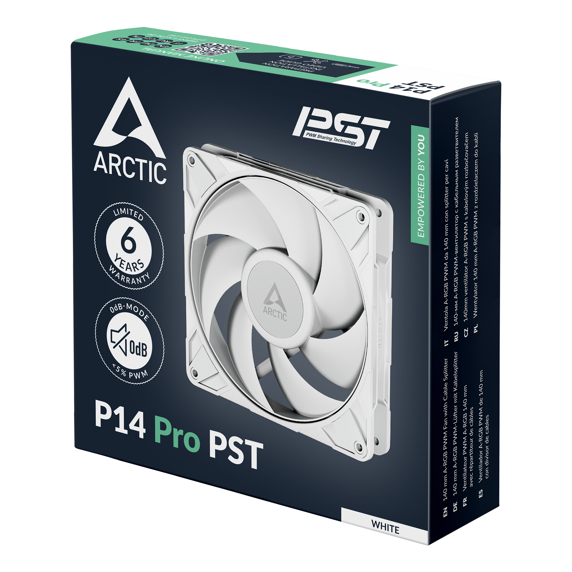 Netcodex.ph: ARCTIC P14 Pro PST White 140mm PWM Fan High Static Pressure 2500 RPM Daisy-Chain ...