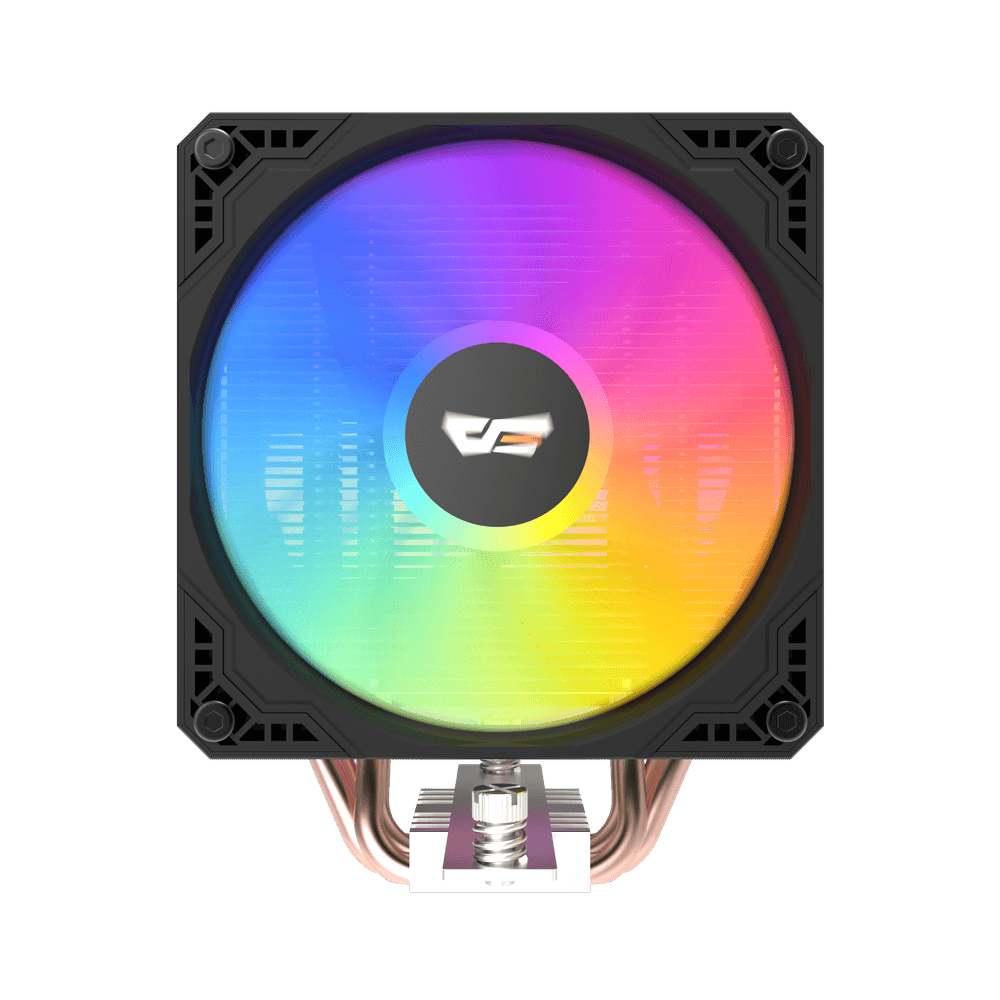 Netcodex.ph: Darkflash E400 Plus Black ARGB CPU Air Cooler Digital Display 4 Heat Pipes ...