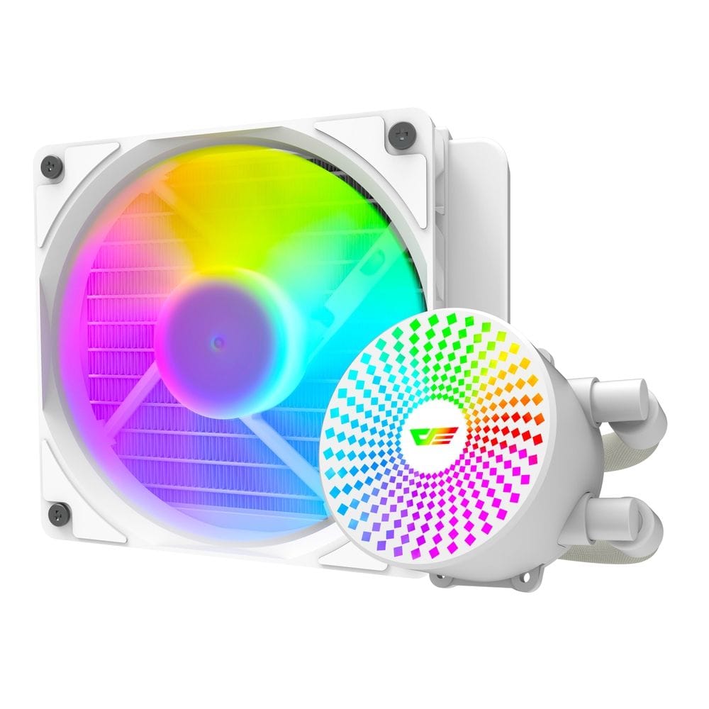 Darkflash Radiant DC120 White ARGB AIO Liquid CPU Cooler 120mm 84.2 CFM ...