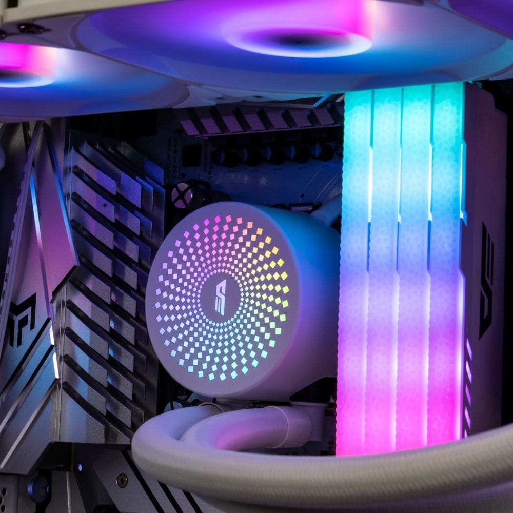 Darkflash Radiant DC120 White ARGB AIO Liquid CPU Cooler 120mm 84.2 CFM ...