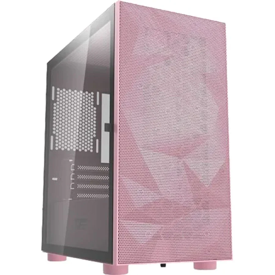 Darkflash DLM21 Mesh Pink mATX Gaming Case Hinged Tempered Glass ...