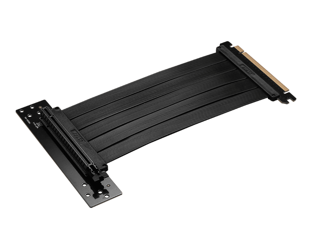 MSI PCI-E 4.0 X16 Riser Cable 180mm Vertical GPU Extension Black - PCI ...