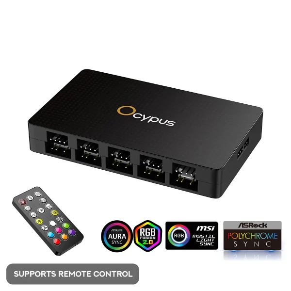 Netcodex.ph: OCYPUS Delta EH10 BK Pro 10 Port PWM Fan and ARGB Lighting ...